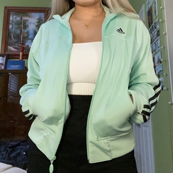 adidas | Jackets & Coats | Adidas Mint Green Track Jacket | Poshmark